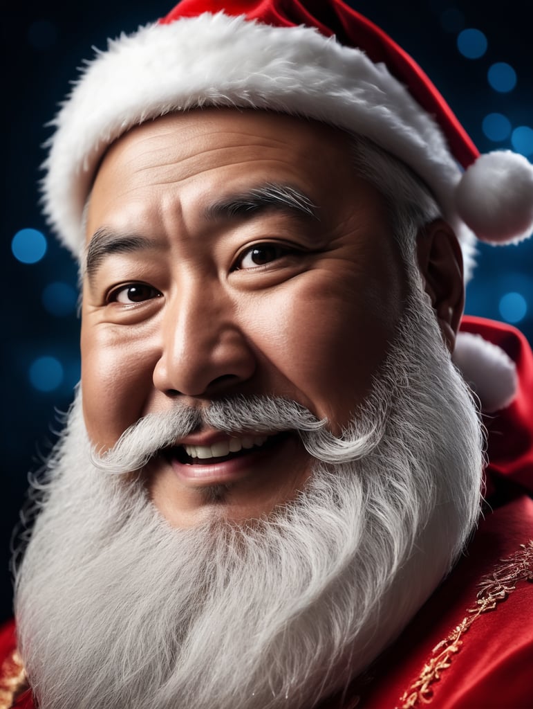 Premium Free ai Images | portrait of japanese fat santa claus smiling ...