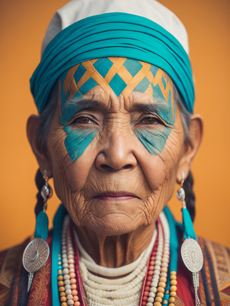 Lumenor AI Image Generation - native american old woman in national dress