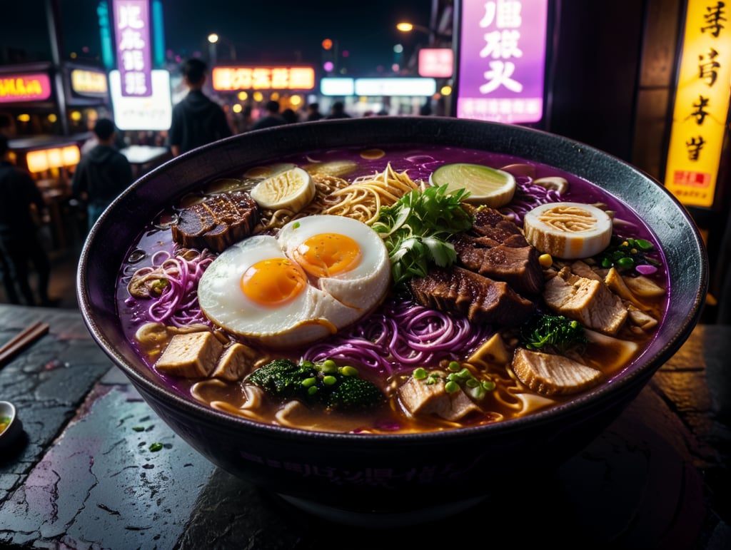 Premium Free ai Images | ramen soup asian fast food restaurant by night ...