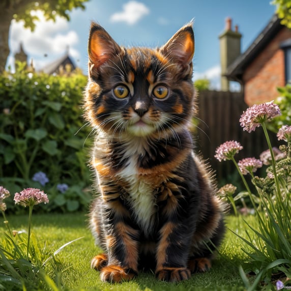 Premium Free ai Images | small tortoiseshell kitten sitting on the ...