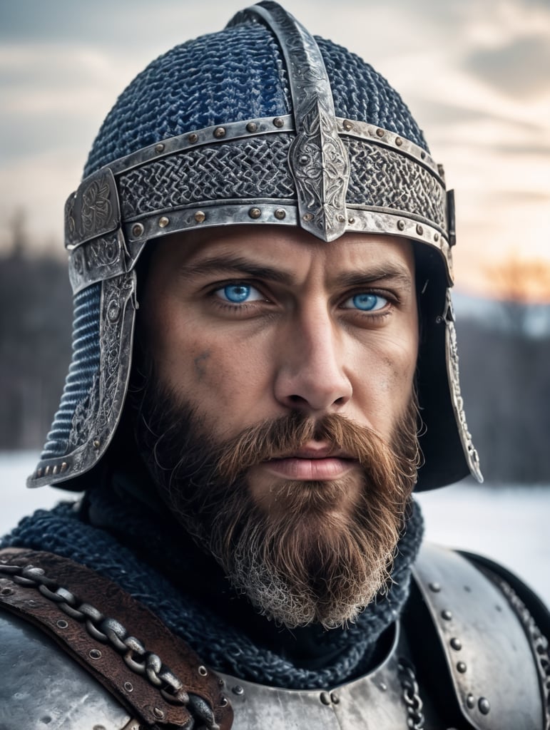 Premium Free ai Images | portrait of medieval slavic warrior with beard ...