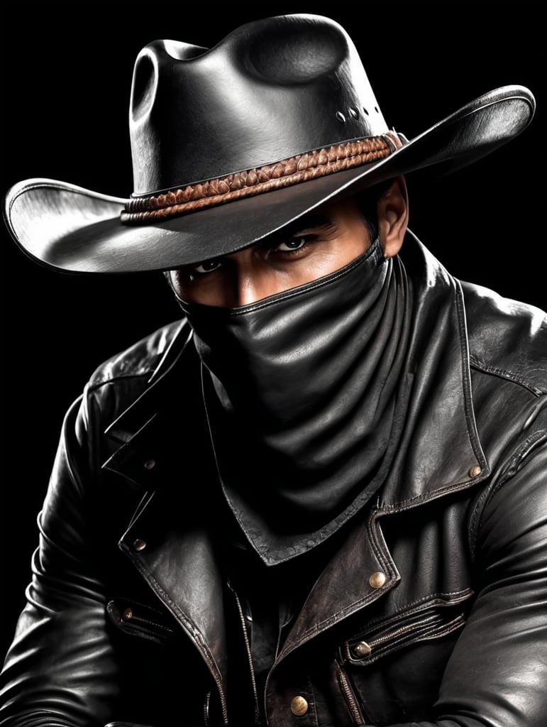 Premium Free ai Images | old western bandit train robber leather cowboy ...