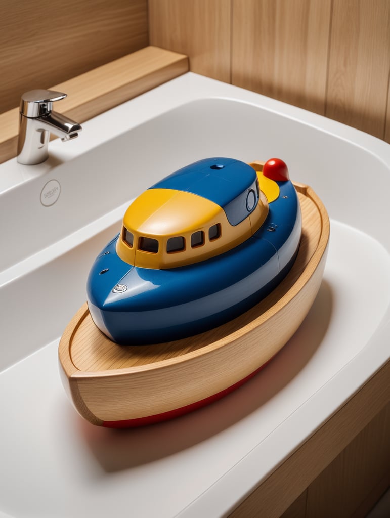 Premium Free ai Images | bath toy chubby boat designed by dieter rams ...