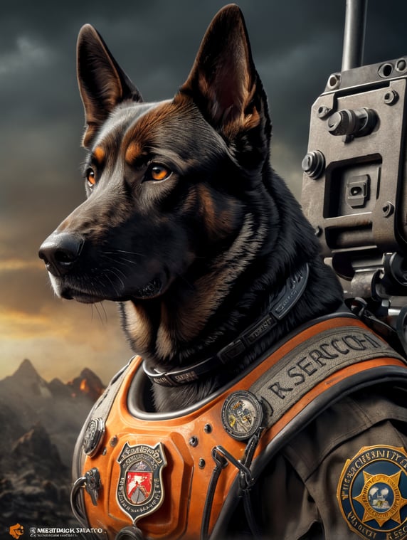 Premium Free ai Images | search and rescue dog emblem