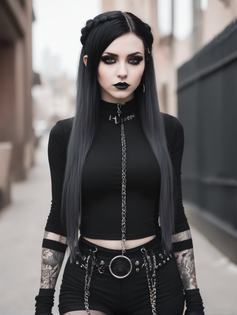Premium Free ai Images | fit goth girl