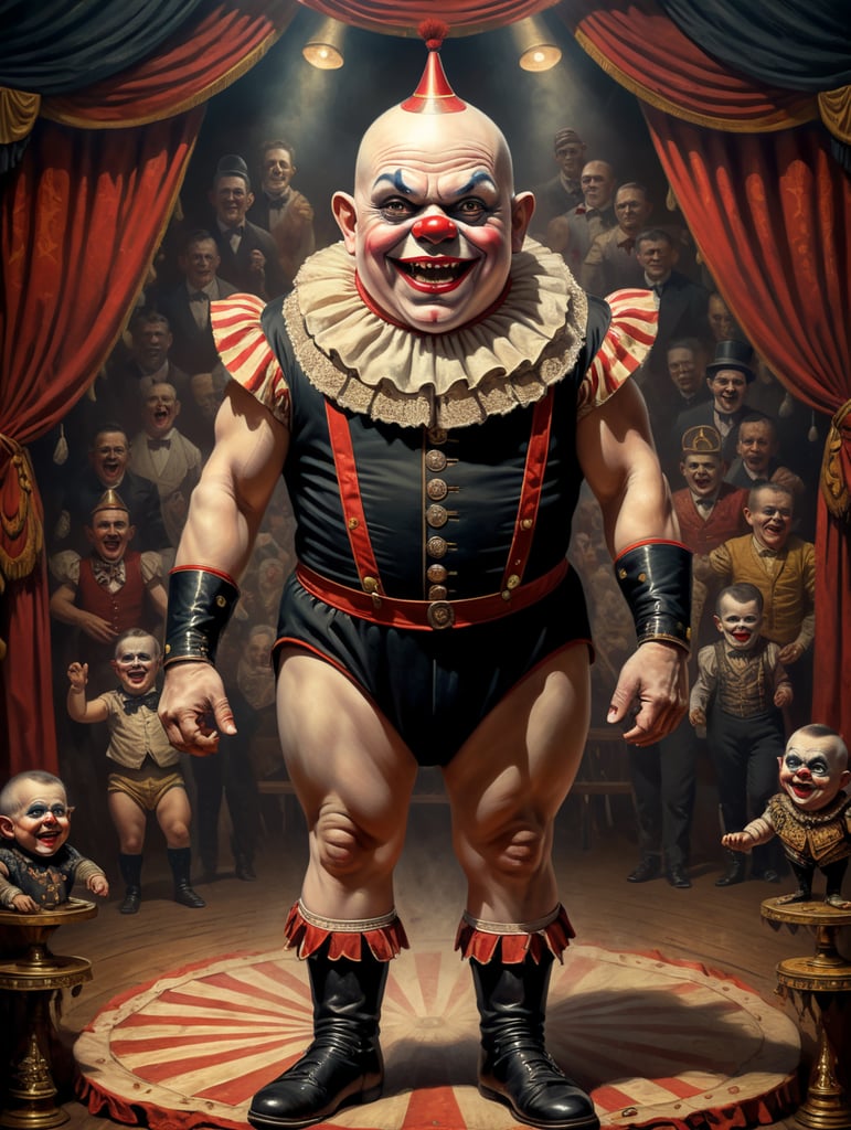Premium Free ai Images | vintage style circus sideshow poster of full ...