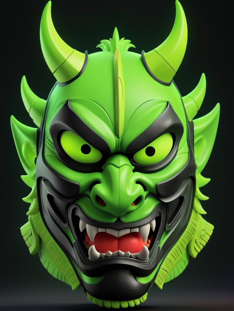 Premium Free ai Images | illustration of demon mask demon samurai mask ...