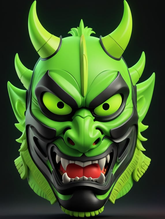 Premium Free ai Images | illustration of demon mask demon samurai mask ...