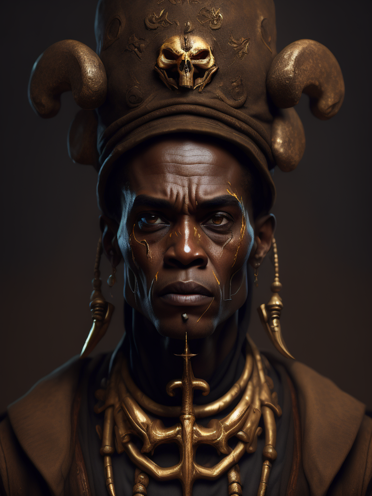 Premium Free ai Images | voodoo priest photorealistic skull and bones ...