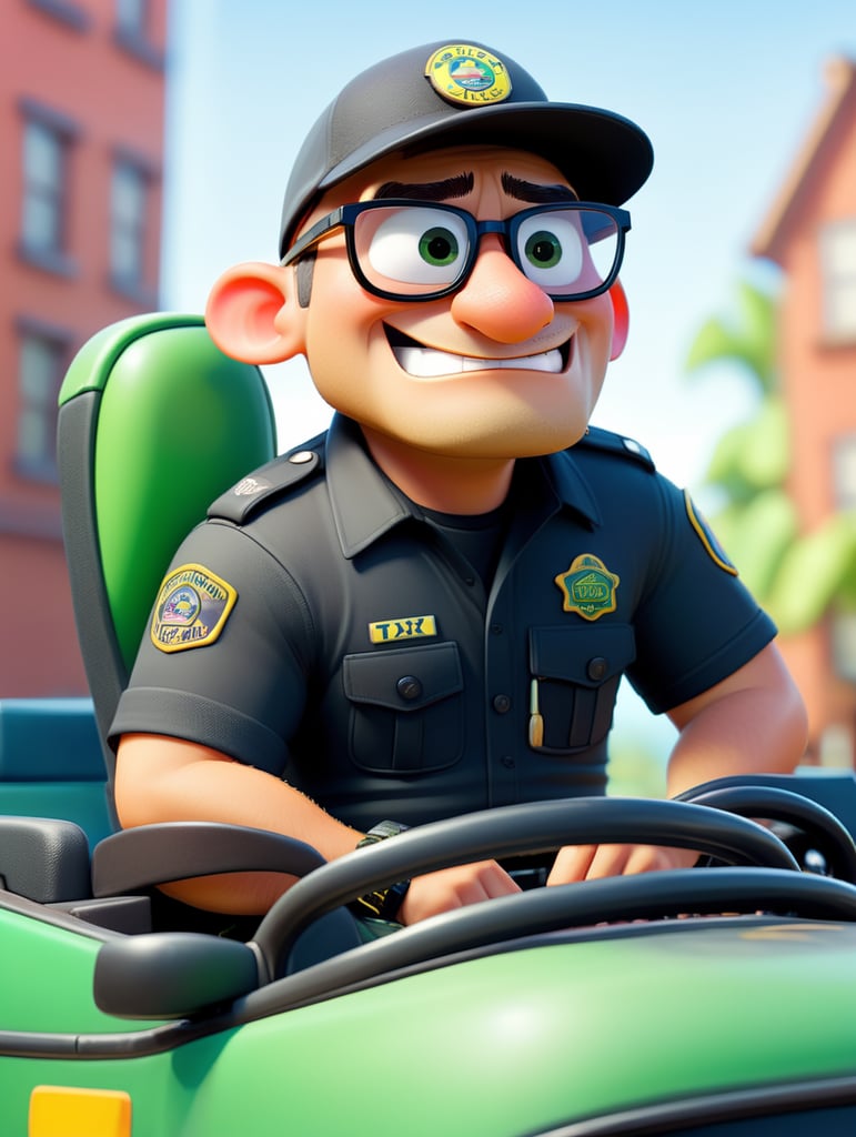 Premium Free ai Images | alligator police officer sitting behind the ...