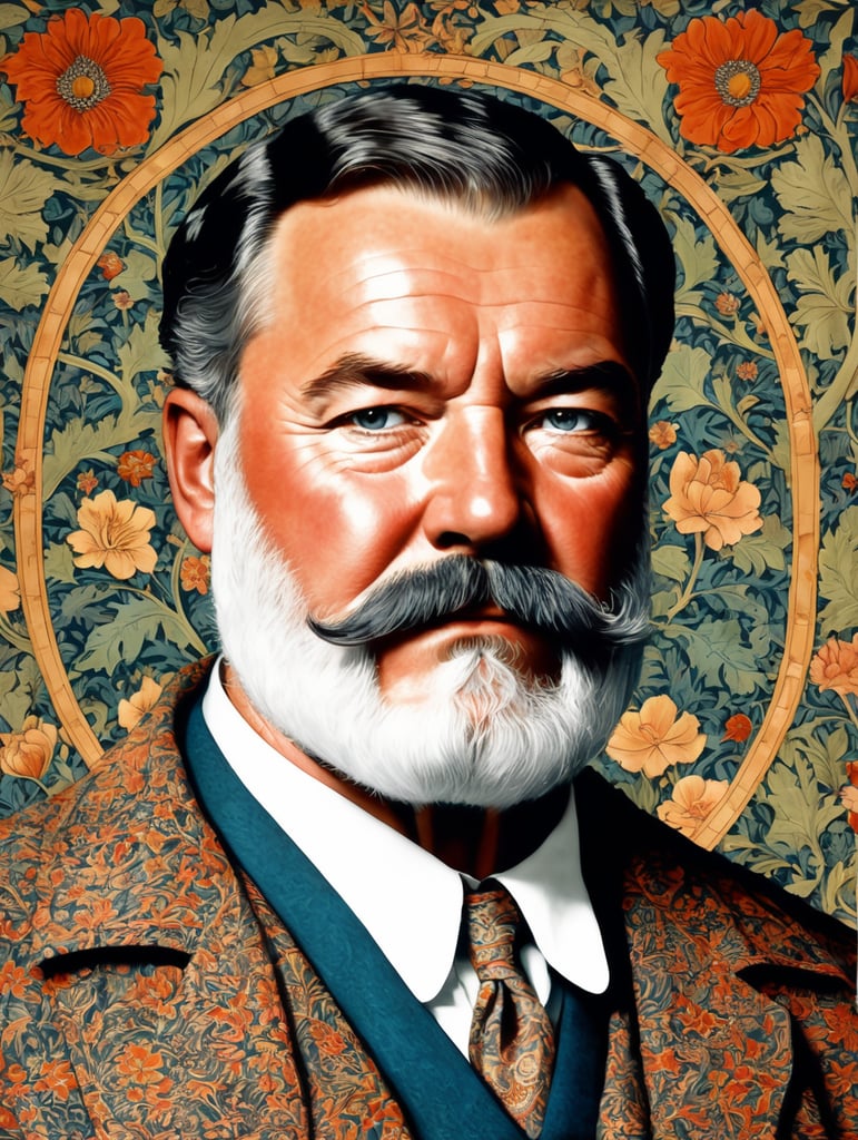 Premium Free ai Images | ernest hemingway portrait in the style of ...