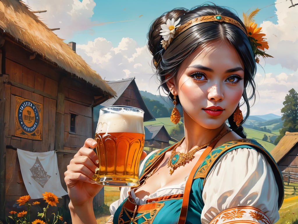 Premium Free ai Images | anglo saxon woman on cute poster art for ...