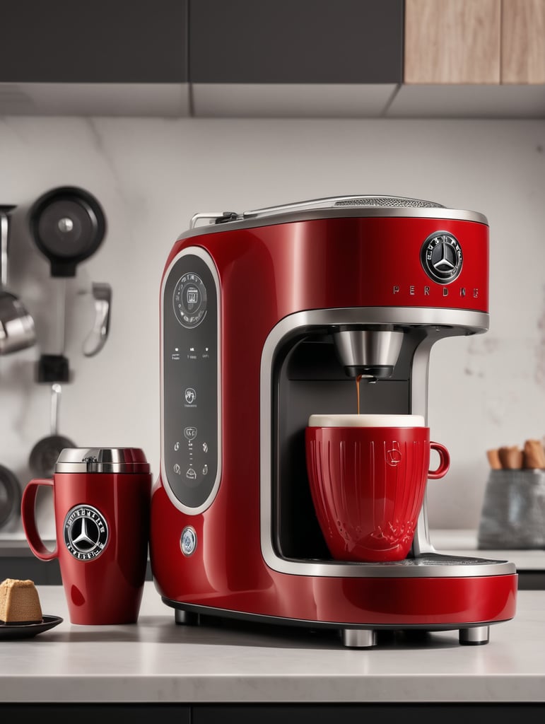 Premium Free ai Images | capsule coffee machine shaped like red ...