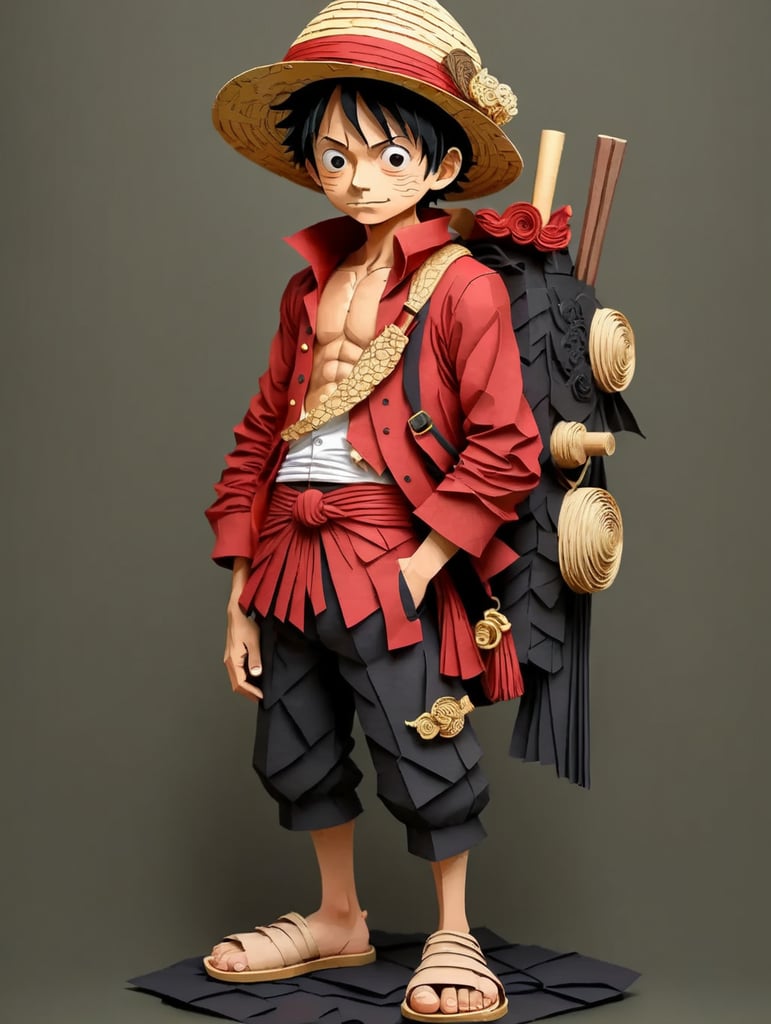 Premium Free ai Images | luffy one piece in vector style for tshirt design