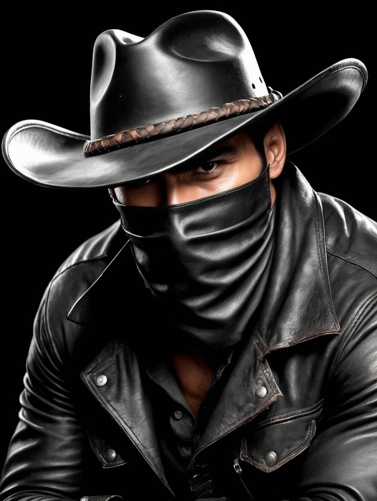 Premium Free ai Images | old western bandit train robber leather cowboy ...