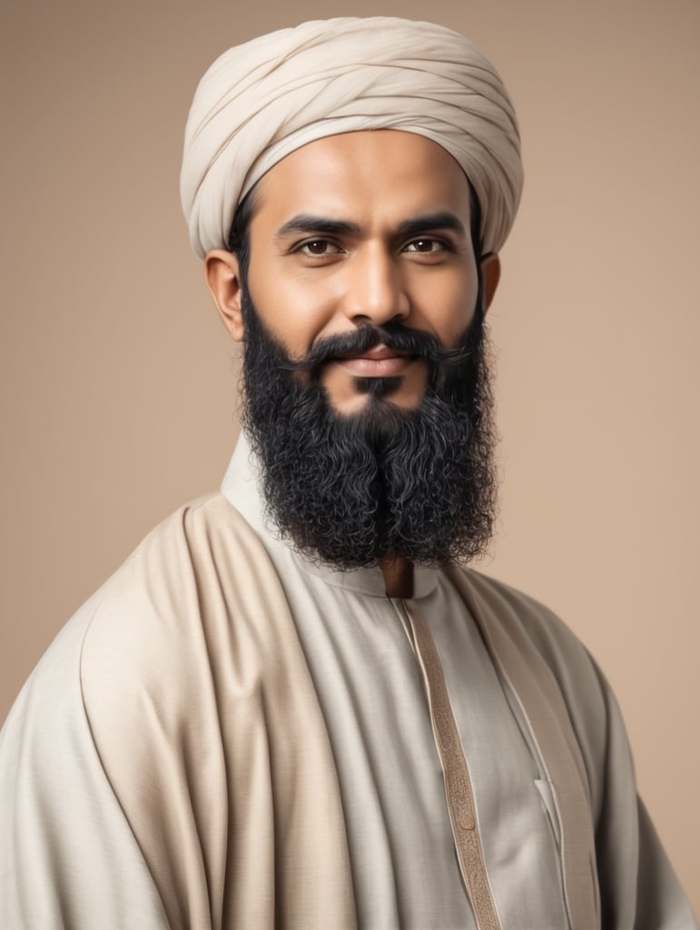 Premium Free ai Images | wise muslim with black beard