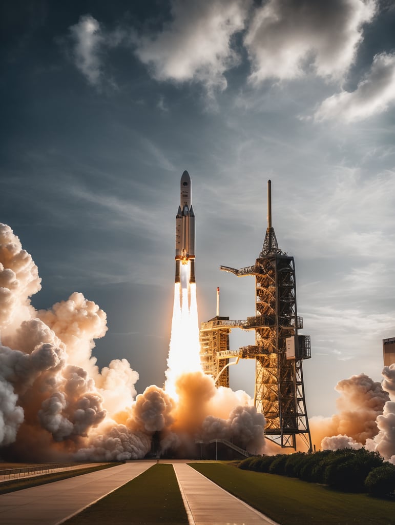 Premium Free ai Images | epic rocket launch