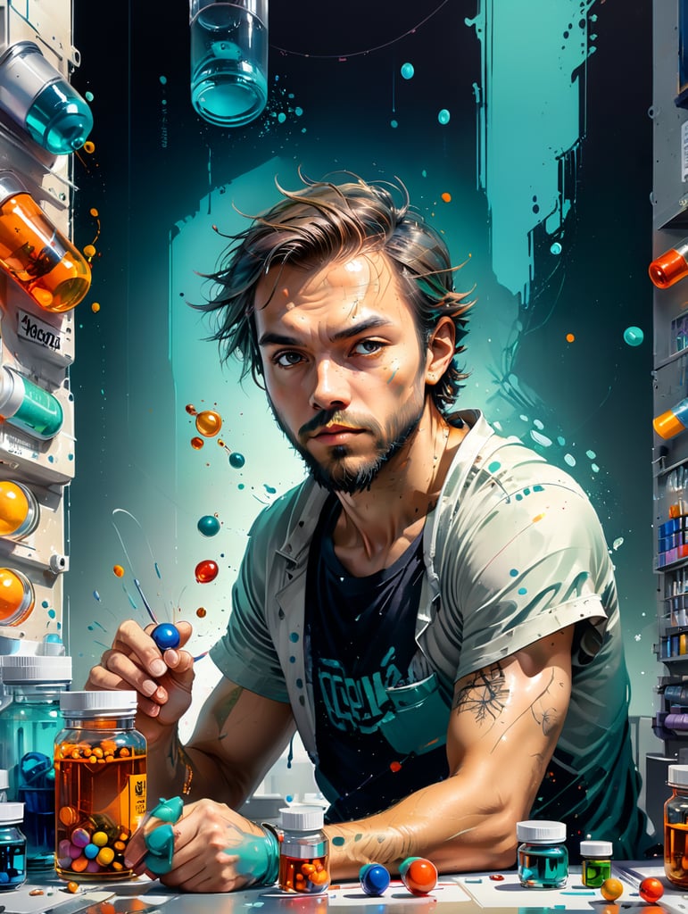 Premium Free ai Images | casimir funk in lab with some vitamin capsules ...