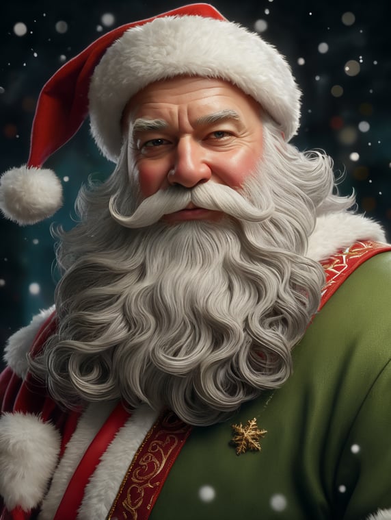 Premium Free ai Images | portrait of santa claus whimsical facial ...