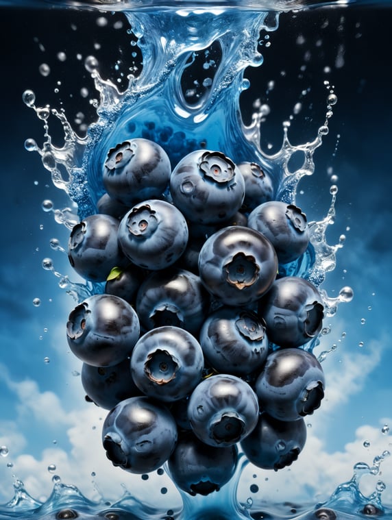 Premium Free ai Images | only blueberries everywhere floating mixed ...
