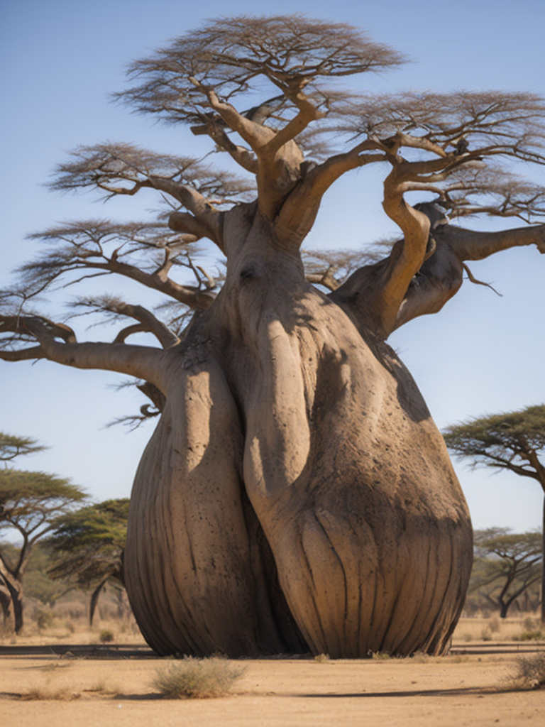 Premium Free ai Images | baobab tree savanna depth of field incredibly ...