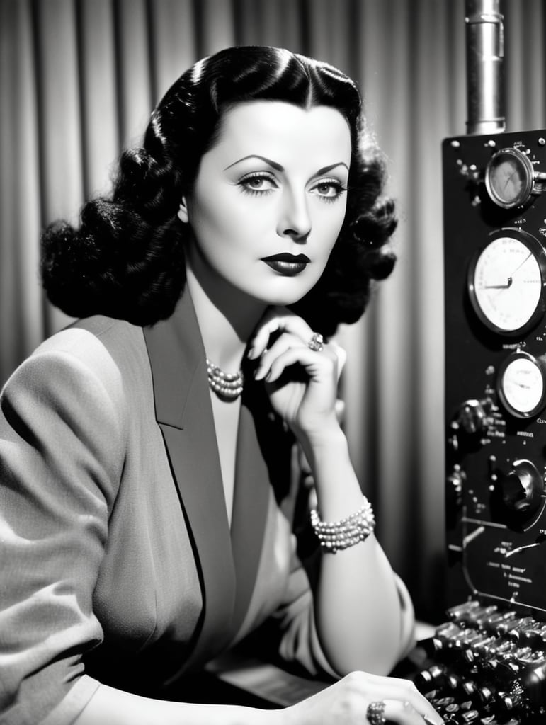 Premium Free Ai Images Hedy Lamarr Co Invented Frequency Hopping Spread Spectrum Technology