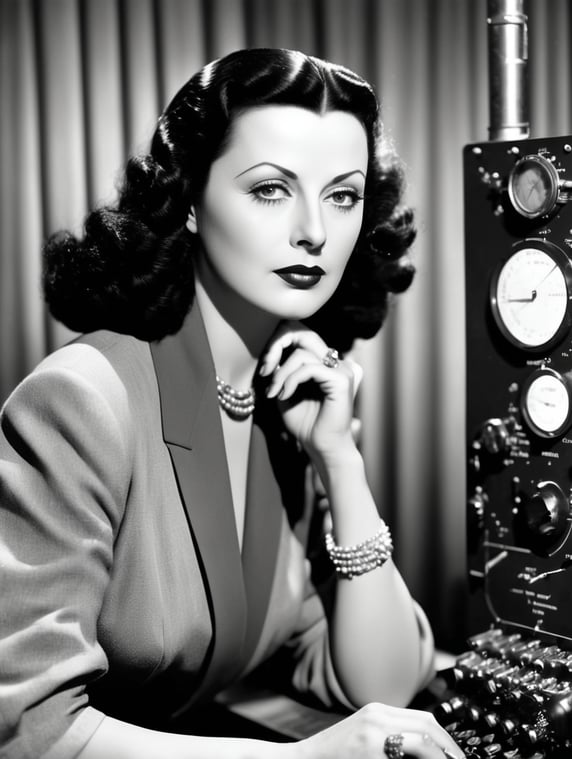 Premium Free ai Images | hedy lamarr co invented frequency hopping ...