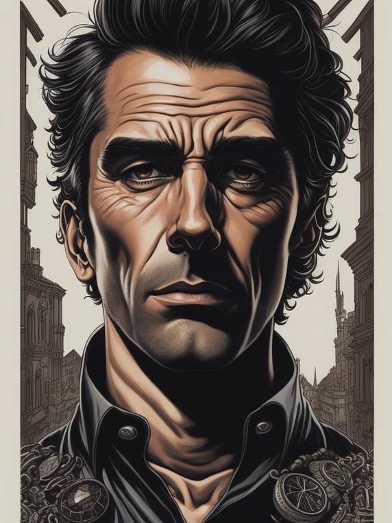 Premium Free ai Images | this artwork of man by george wilson is an eye ...