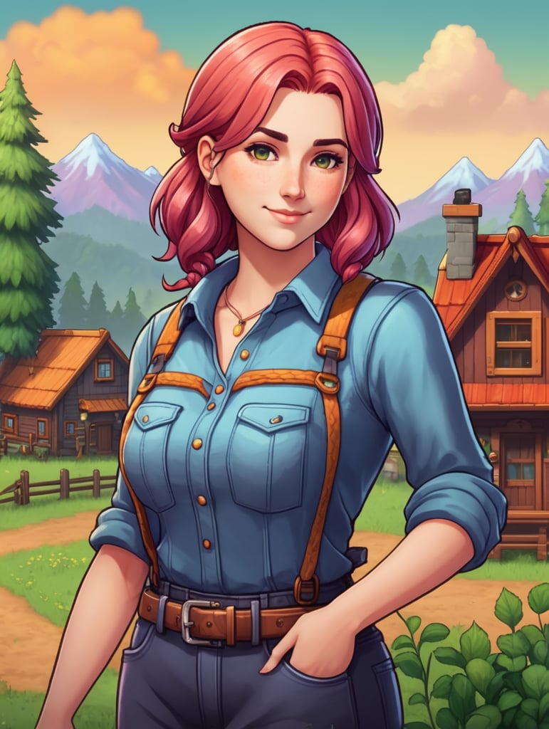 Premium Free ai Images | leah aus stardew valley ist curvy geworden