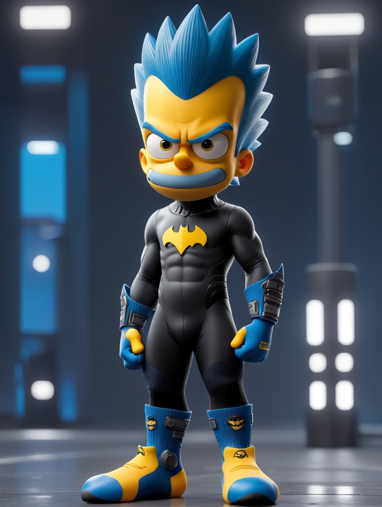 Premium Free ai Images | bart simpson on batman suit wearing futuristic ...
