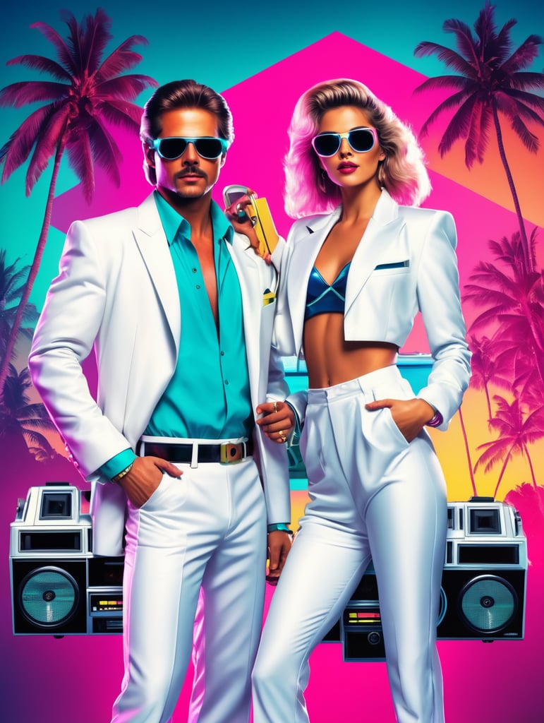 Premium Free ai Images | back to the future style retro party poster ...