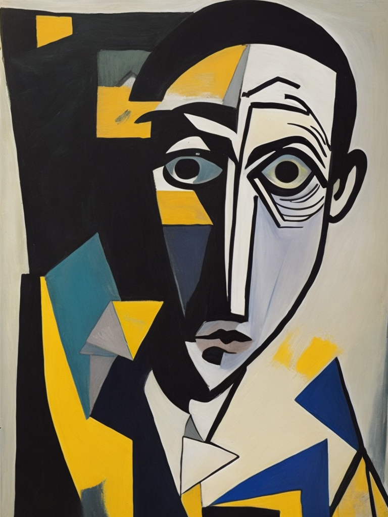Premium Free ai Images | self portrait pf pablo picasso cubism