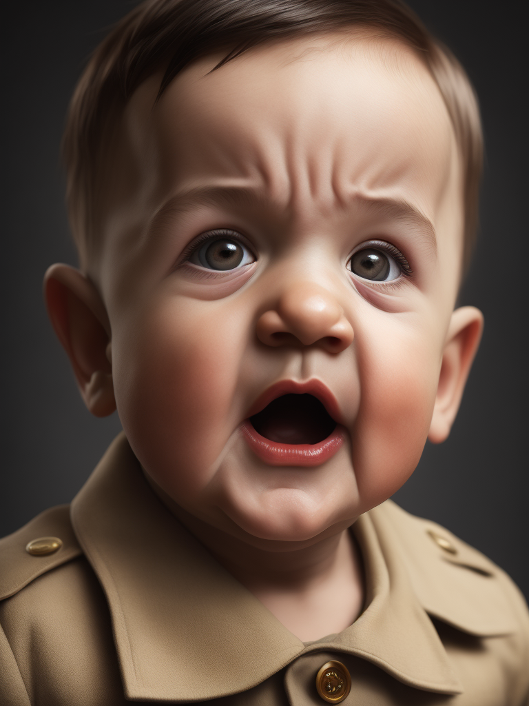 Premium Free ai Images | portrait of adolf hitler as kid month old ...
