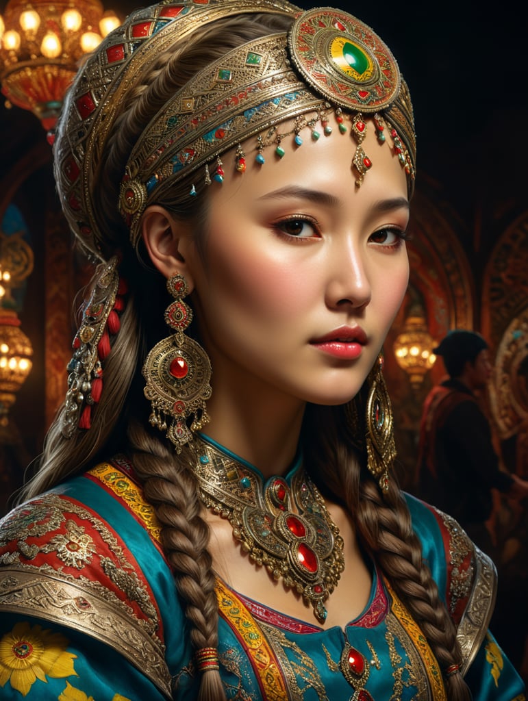 Premium Free ai Images | kazakh ukrainian girl