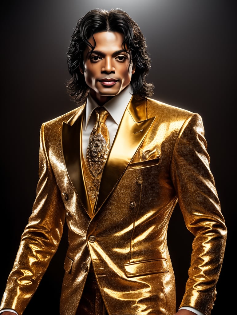 Premium Free ai Images | portrait of michael jackson dressed in golden ...