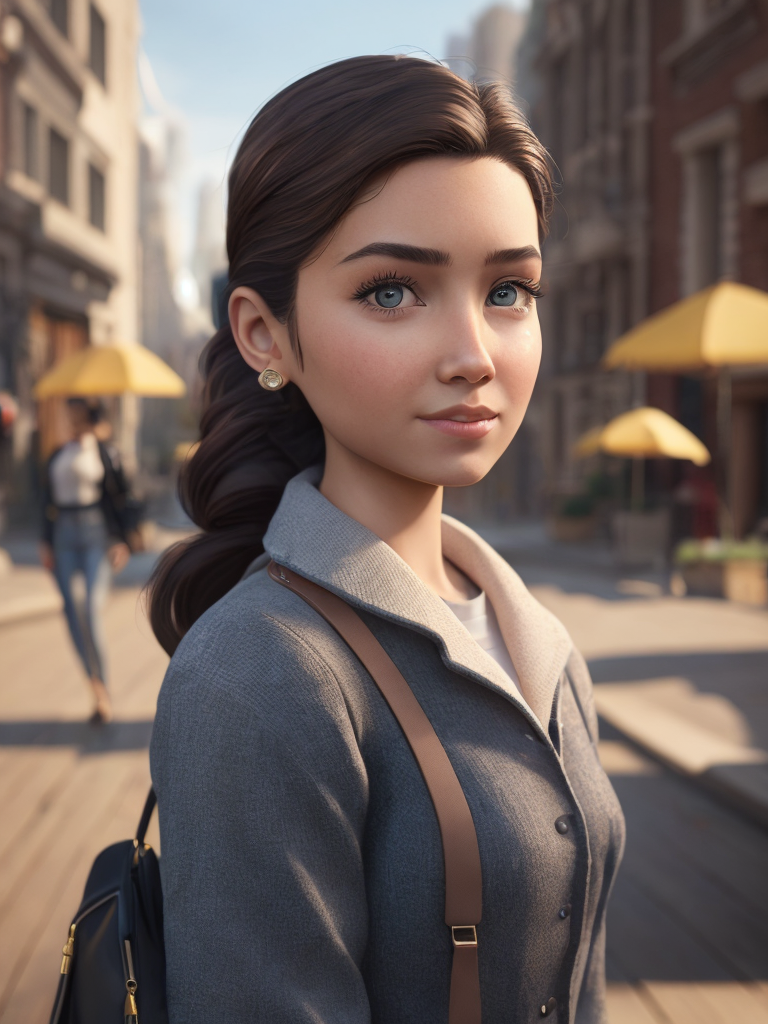 Premium Free ai Images | girl character cartoon disney pixar render ...