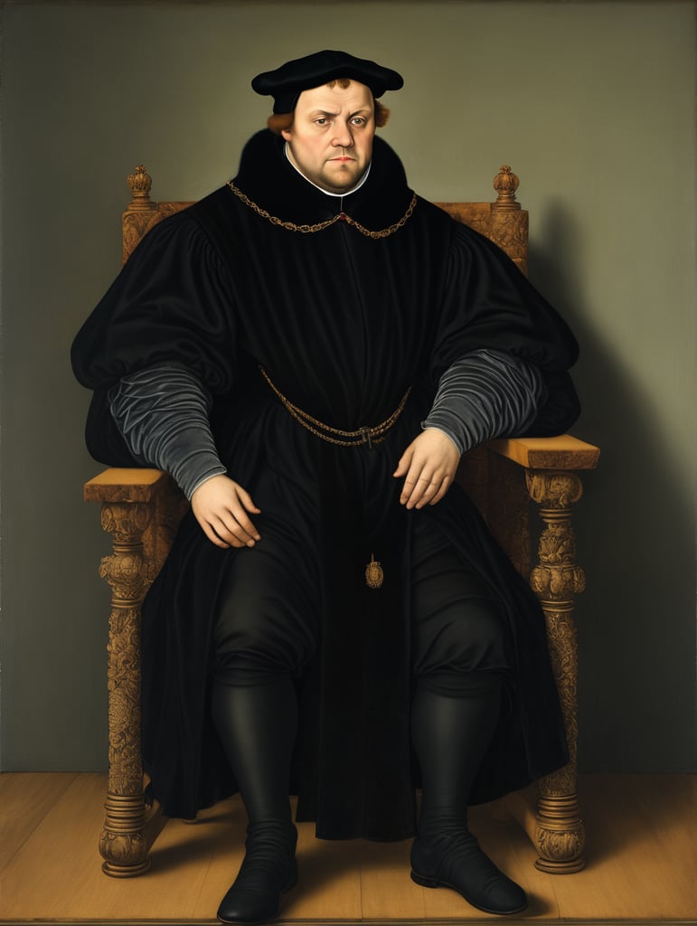 Premium Free ai Images | lucas cranach painting martin luther full body ...