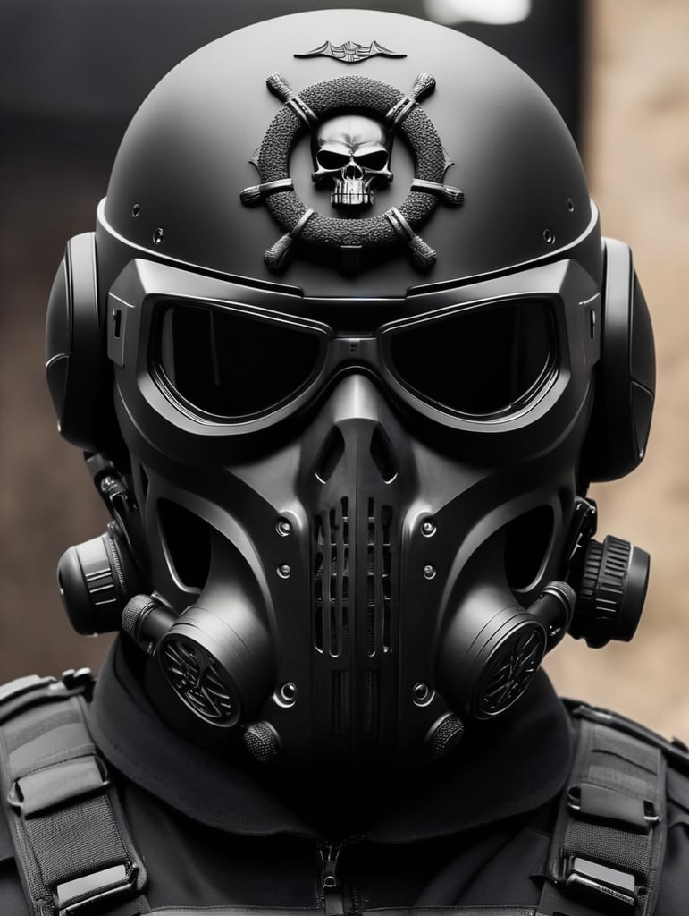 Premium Free ai Images | military operative wearing skull mask and ...