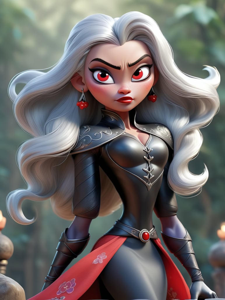 Premium Free ai Images | female drow character with an extremely dark ...