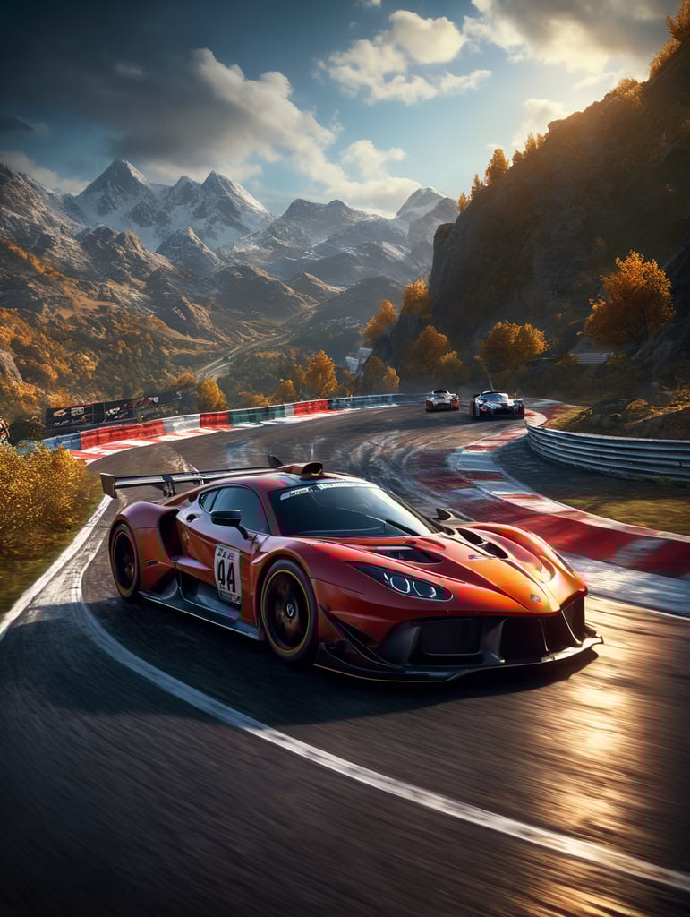 Premium Free ai Images | video game render of an epic racing track epic ...