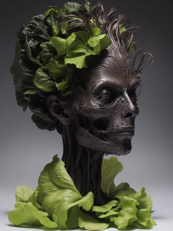 Premium Free ai Images | the anatomy of head of lettuce an ultrafine ...