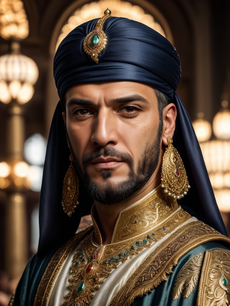 Premium Free ai Images | sultan suleyman is wearing luxurious robe and ...