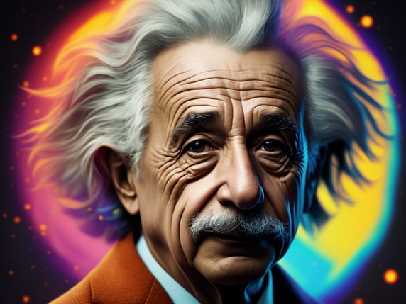 Premium Free ai Images | portrait of albert einstein bright and ...