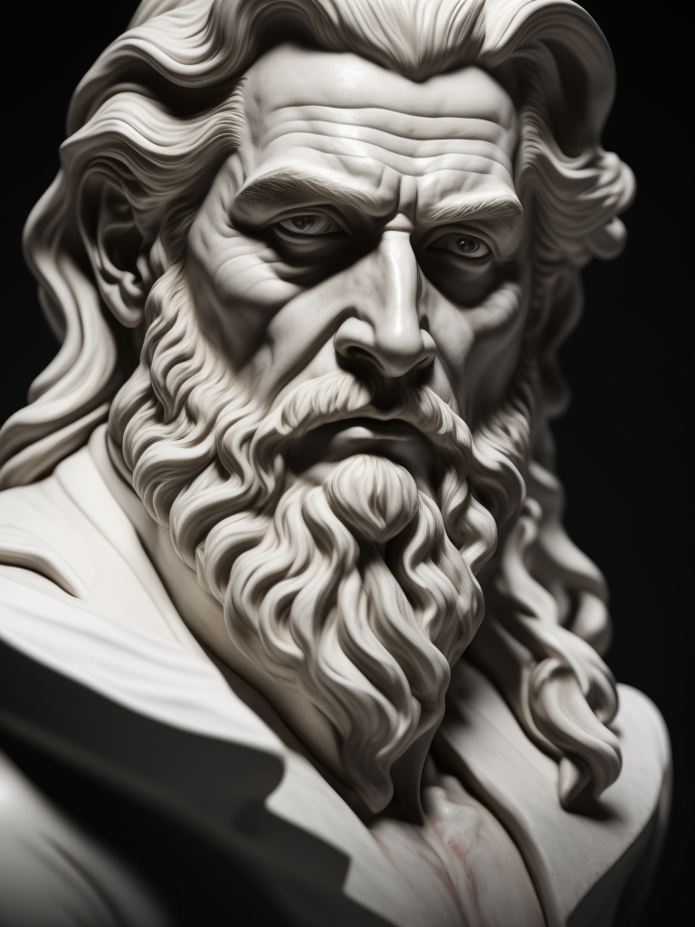 Premium Free ai Images | realistic portrait white greek marble statue ...