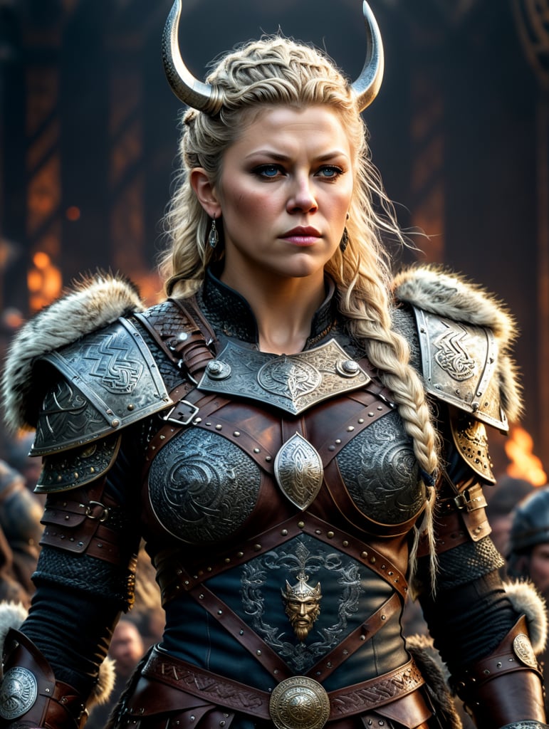 Premium Free ai Images | full body portrait queen viking lagertha
