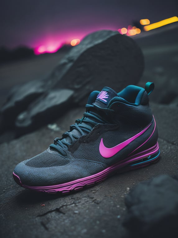 Premium Free ai Images | illustration of nike sports shoe in neon ...