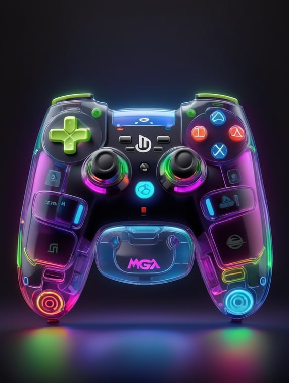 Premium Free ai Images | design futuristic neon colored gaming ...