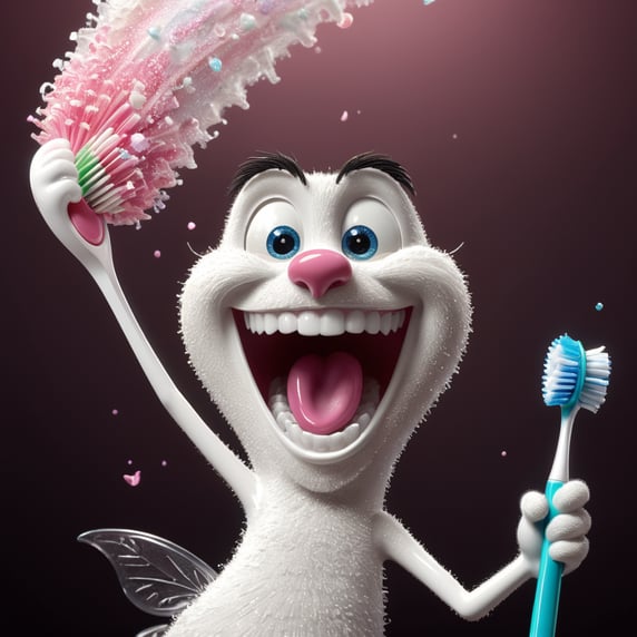 Premium Free ai Images | happy toothbrush dancing with toothpaste with ...