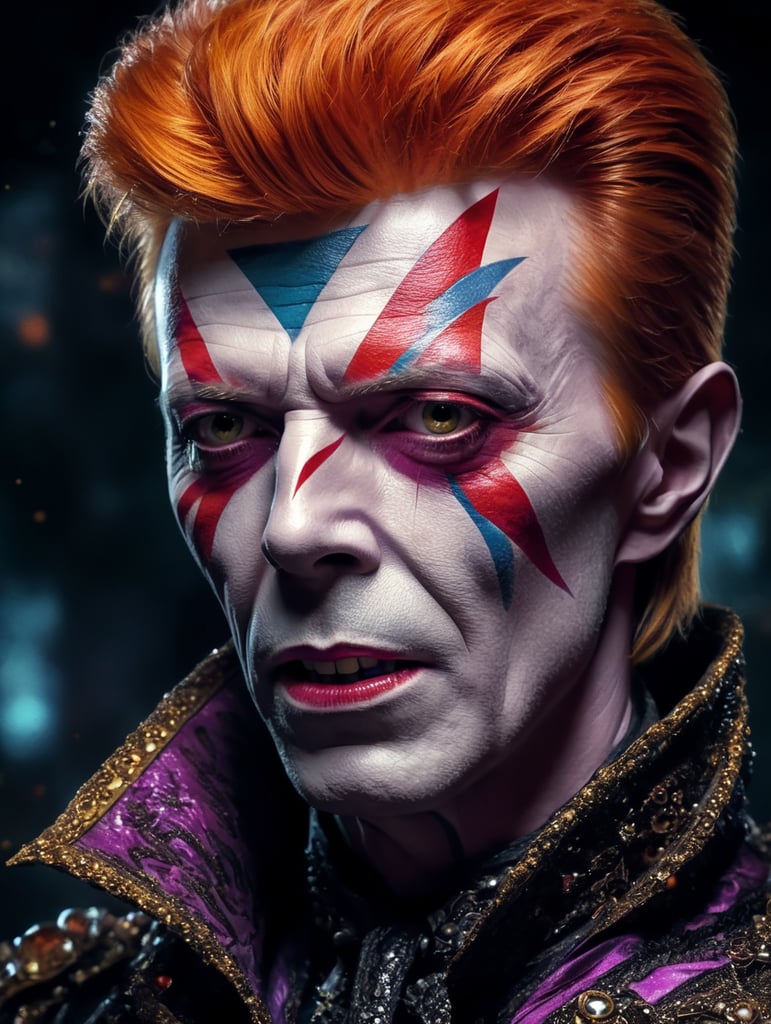 Premium Free ai Images | david bowie as an evil character wearing ...