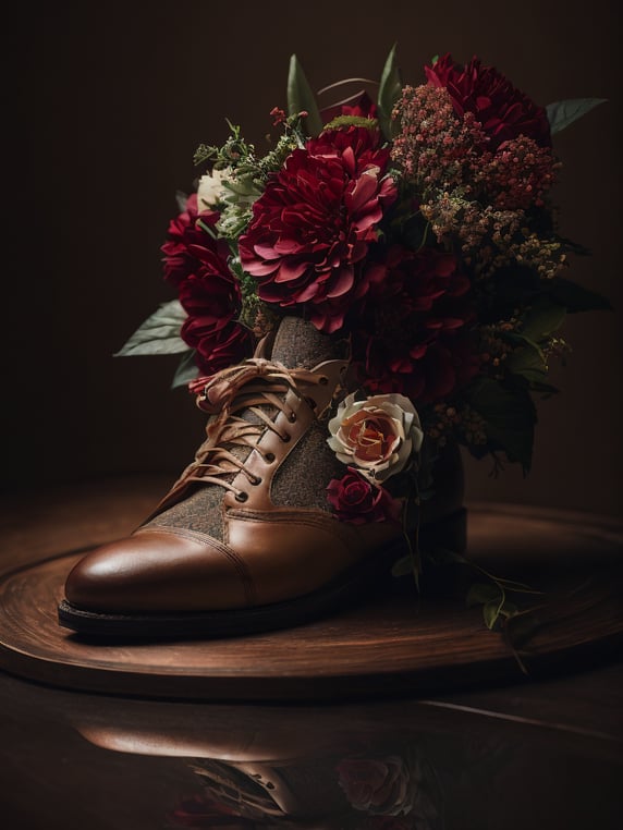 Premium Free ai Images | realistic photo of shoes with flowers deep ...